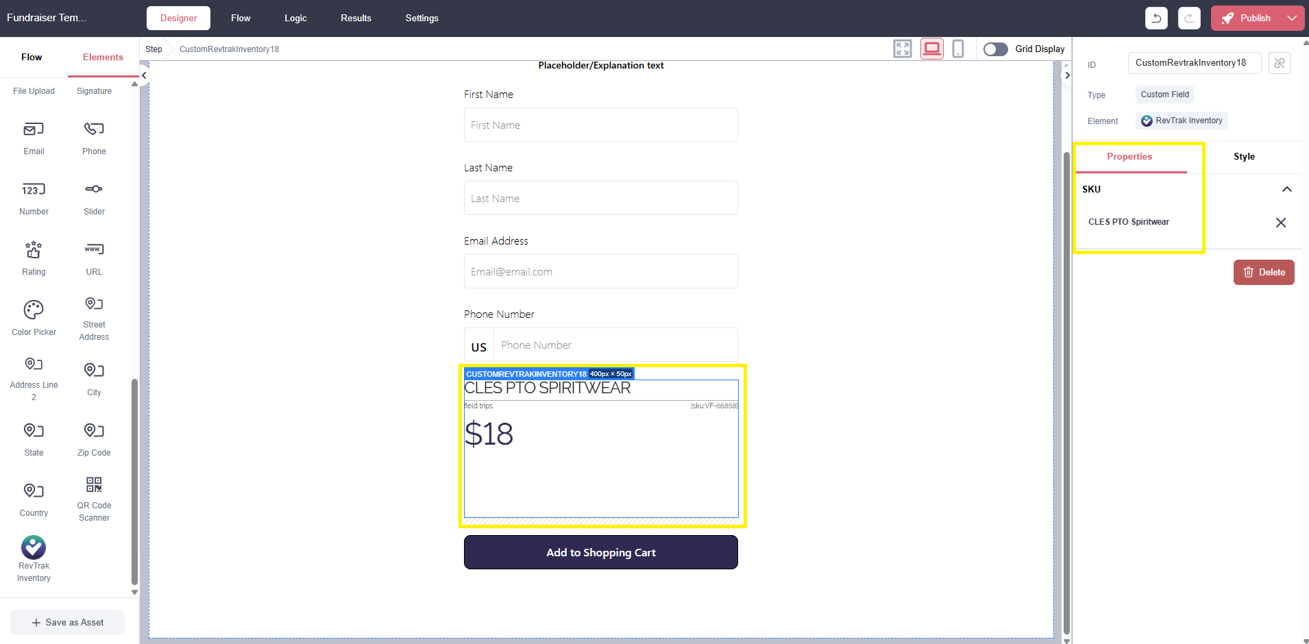 RevTrak Inventory – Vanco