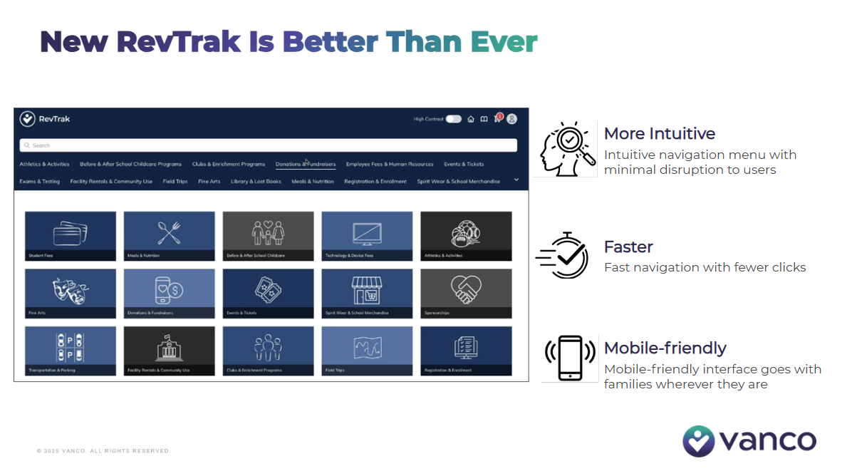 RevTrak - New User Interface – Vanco